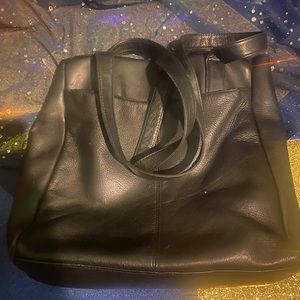 Lisa Lauren | Bags | Lisa Loren Vtg 9s Y2k Leather Black Tote Bag Gorg ...